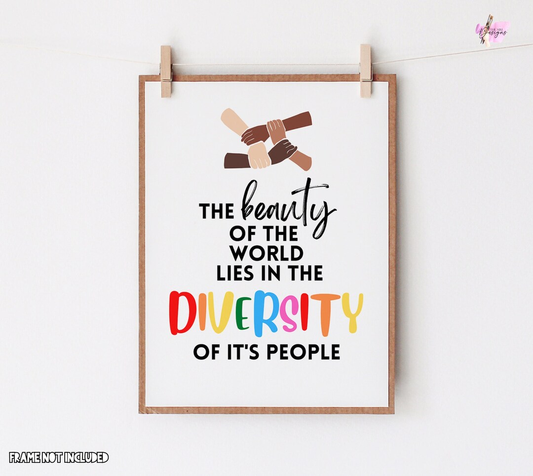 Diversity Print, Printable Inclusive Wall Art, the Beauty of the World ...