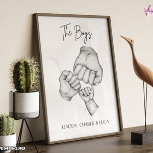 Custom Family Hands Fist Bumps Print, Personalised Family Print, Family ...