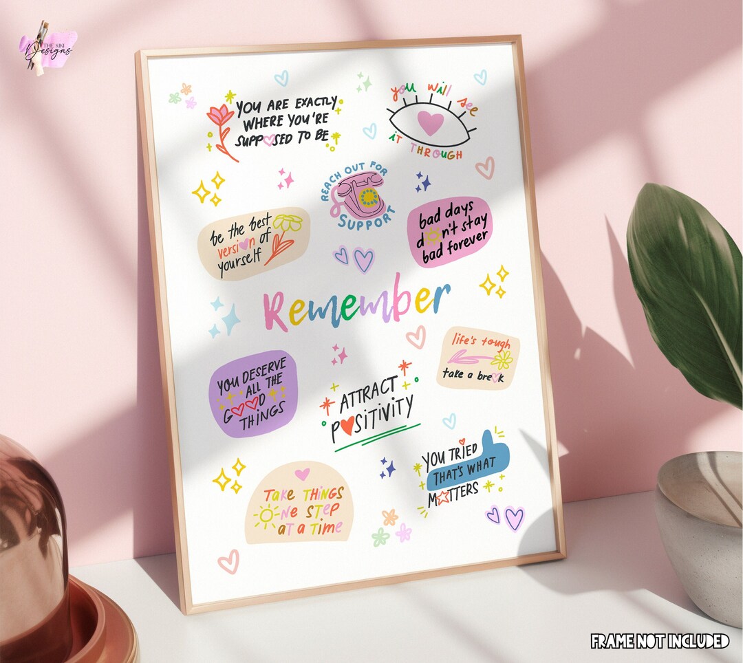 Remember Affirmations Art Print, Daily Affirmations, Self Love Mental ...