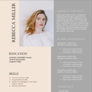Chic and Modern Resume Template - Pastel Theme Warm Color Resume ...