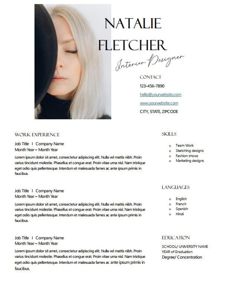 Modern Professional Resume Template - Ready to Use Resume Template ...