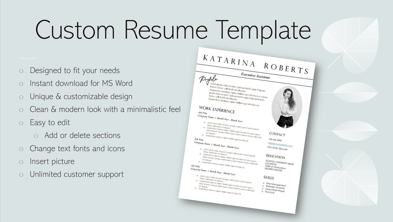Modern Resume Template - Ready to Use - Easy to Edit - MS Word Template ...