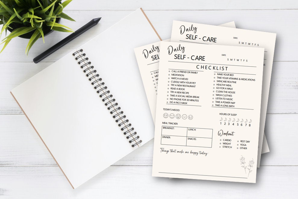 Daily Self Care Planner - Self Care Organizer - Self Care Notes - Daily ...