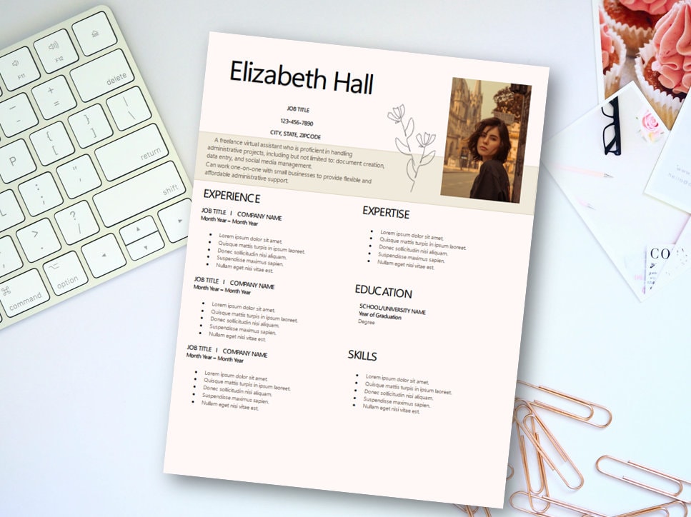 Modern and Chic Resume Template - Instant Download - Cozy Warm Tone ...