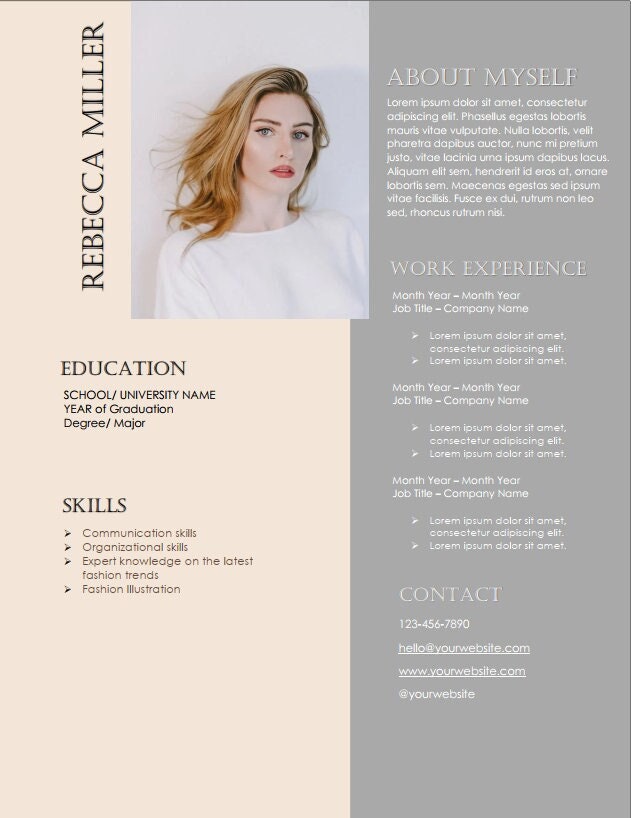 Chic and Modern Resume Template - Pastel Theme Warm Color Resume ...