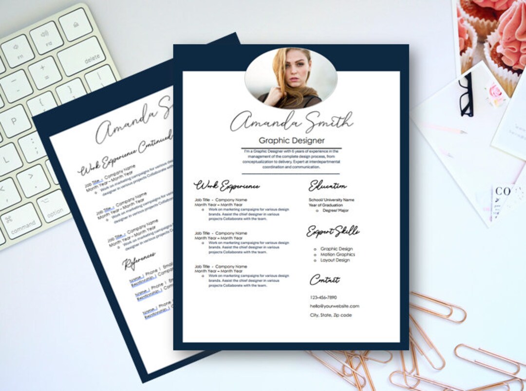 Minimalistic Resume Template - Dark Tones - Downloadable Template ...