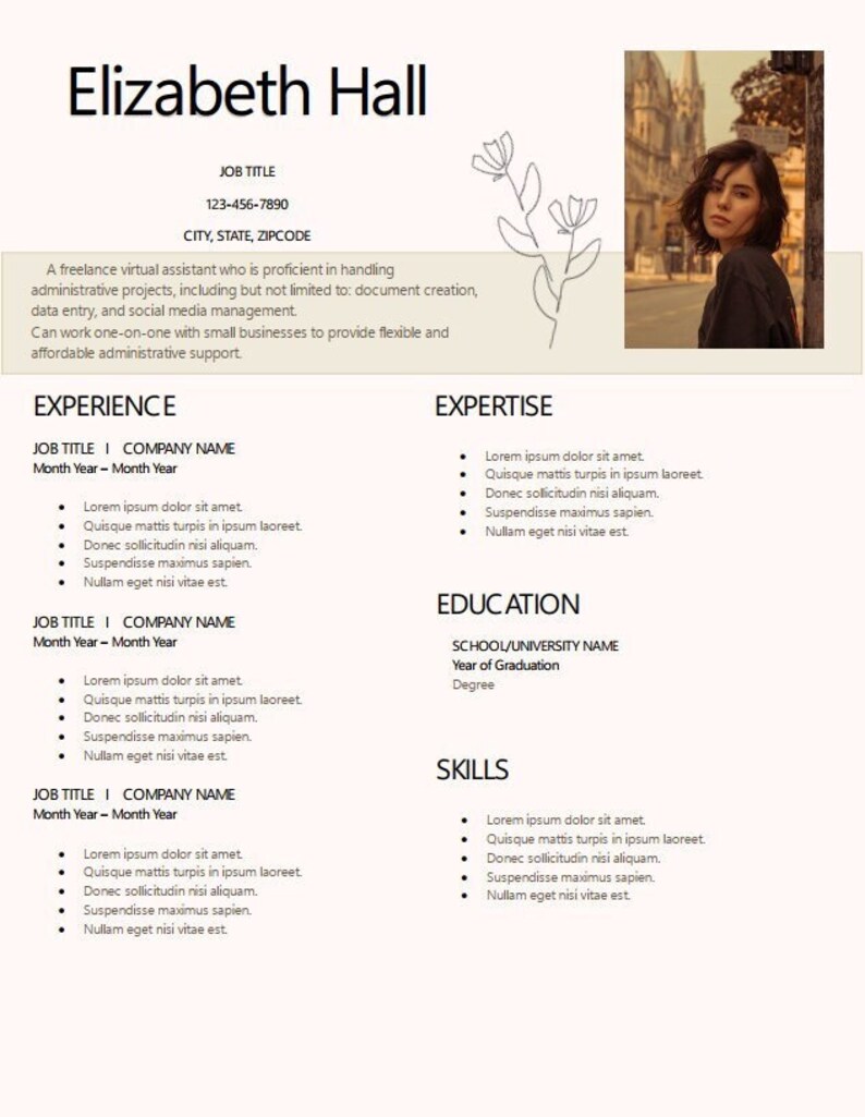 Modern and Chic Resume Template - Instant Download - Cozy Warm Tone ...