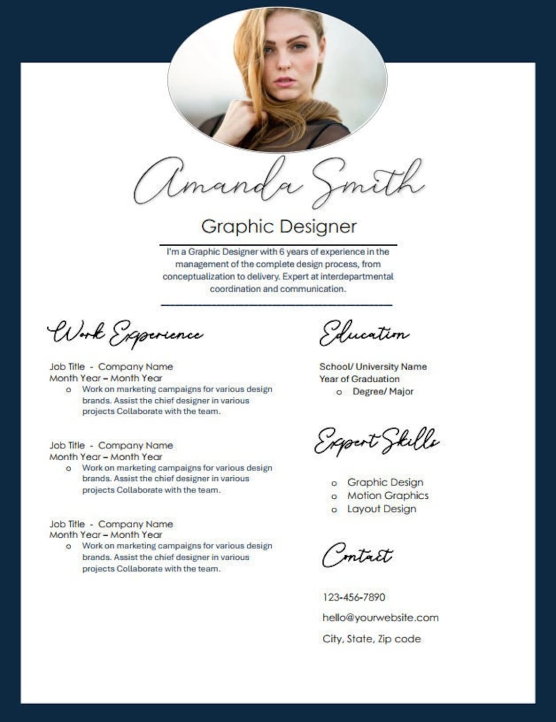 Minimalistic Resume Template - Dark Tones - Downloadable Template ...