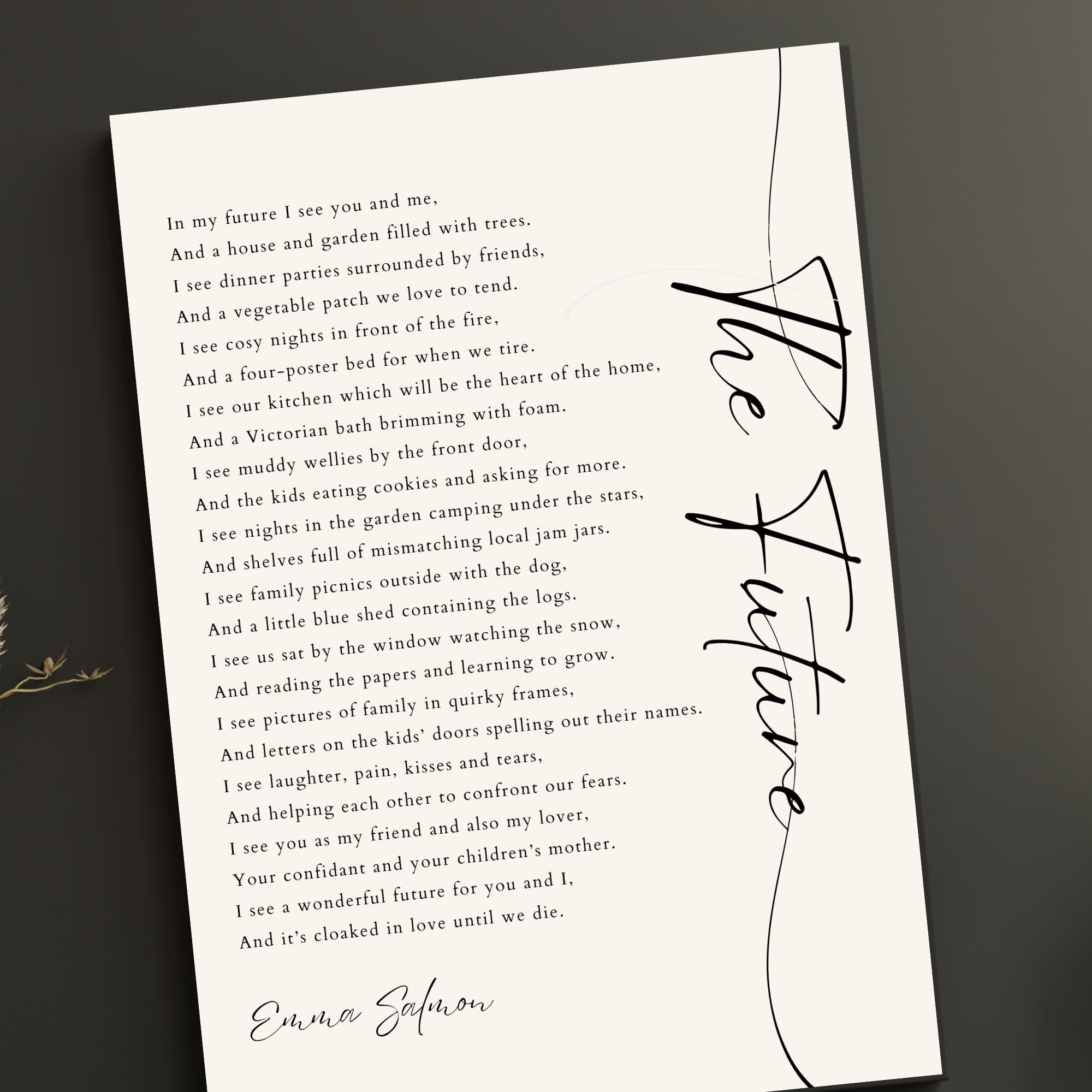 Famous Love Poem Prints Bespoke Designs Custom A4 Digital Print ...