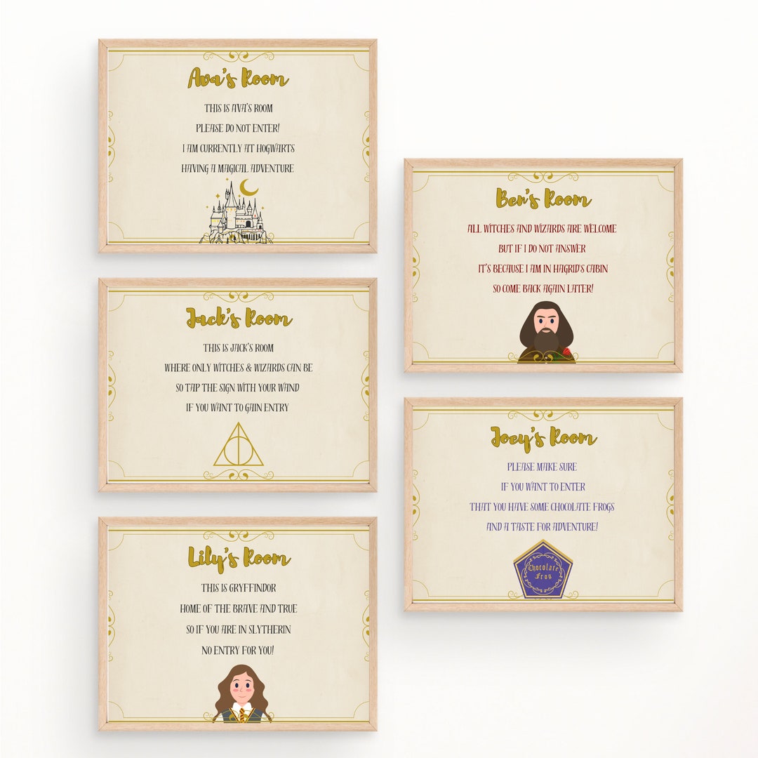Wizarding World Door Sign L Add Your Name L Kids Bedroom L 5 Different ...