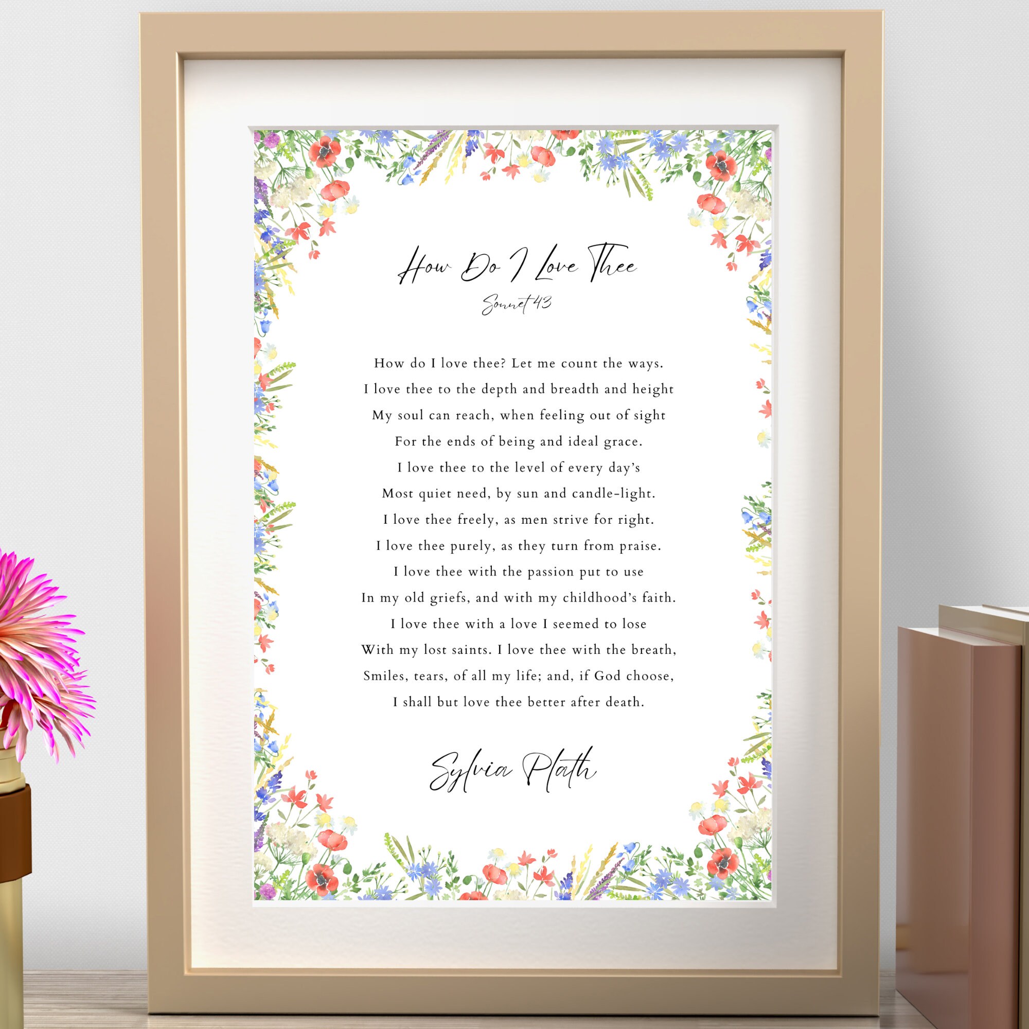 Famous Love Poem Prints Bespoke Designs Custom A4 Digital Print ...