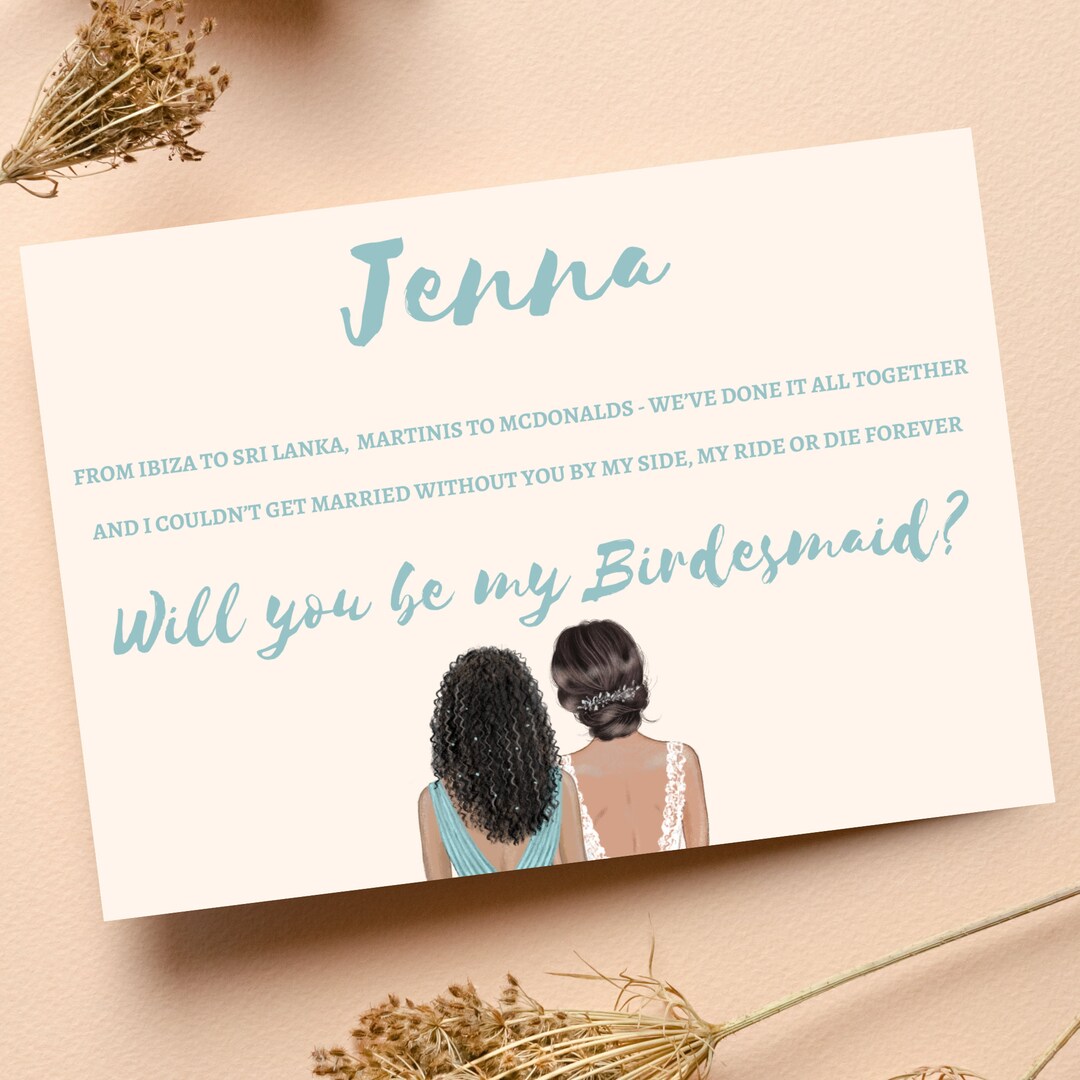 Poem Cards for Bridal Boxes | Personalised Poems for the Bridal Party ...