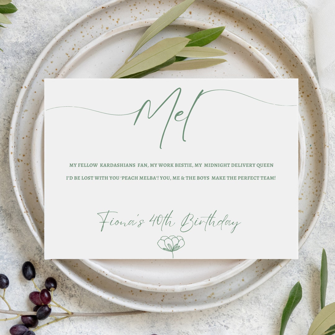 Poem Cards for Parties & Events | Individual Poem for Each Guest ...