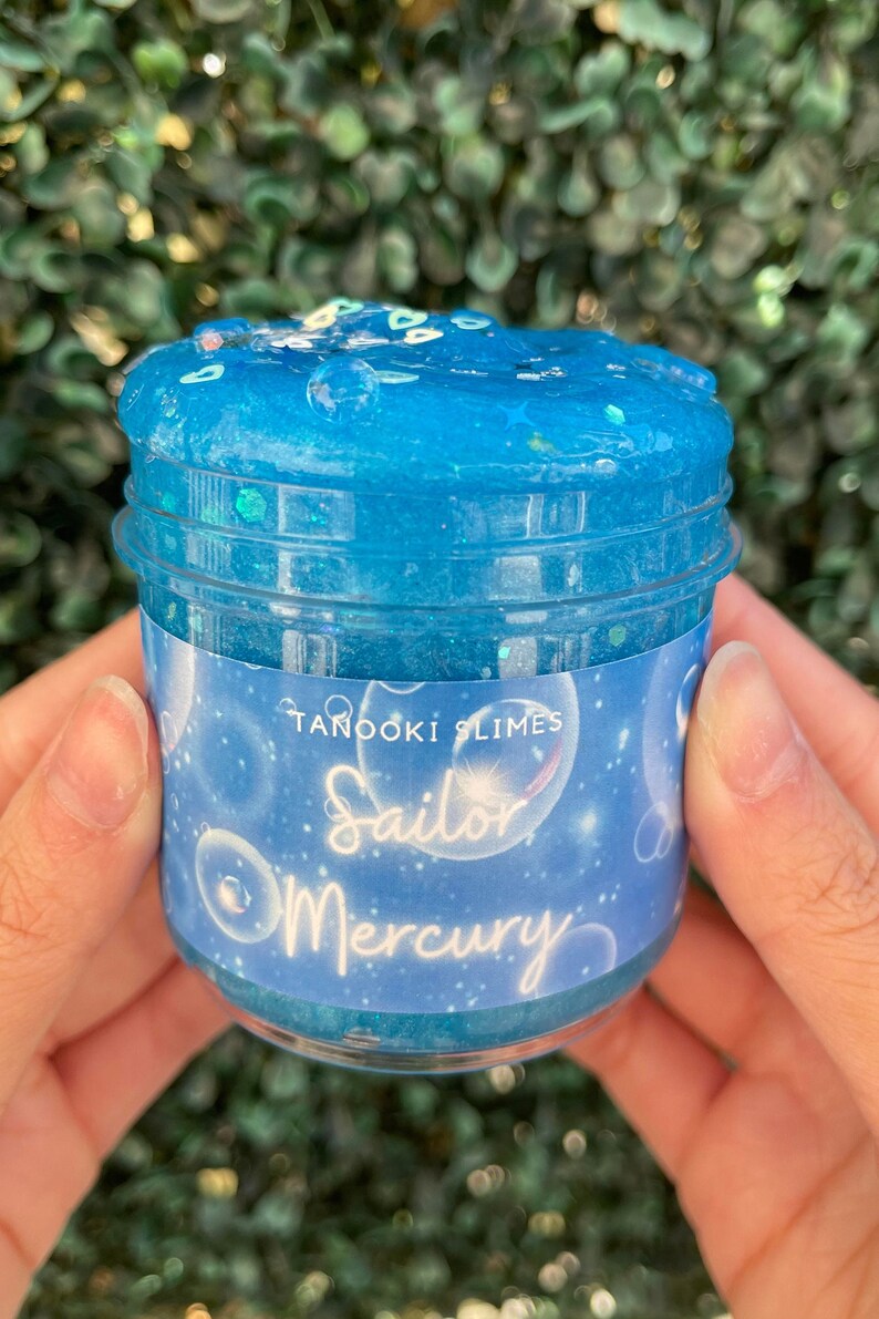 Sailor Mercury Moon Slime Blue Glossy Butter Slime With - Etsy
