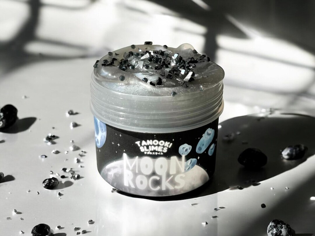 Moon Rocks Silver Iridescent Clear Slime Lightly Woody Scented Endless ...