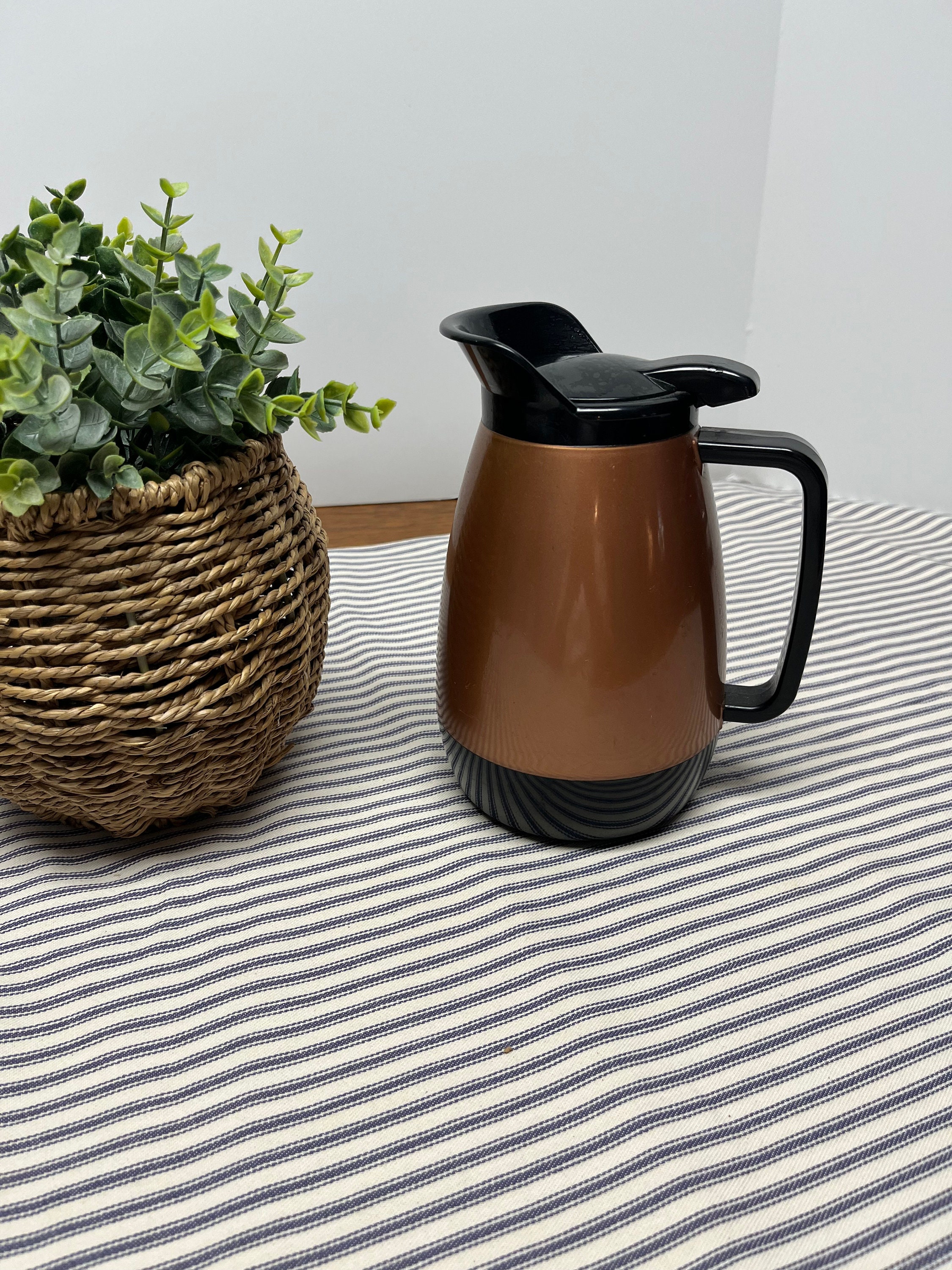 Vintage Thermo Serv Insulated Pitcher Black and Gold Service Ideas Inc ...