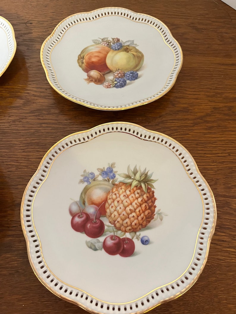 Vintage Set of 4 Fruit Plates Schumann Arzberg Germany Dessert Salad ...