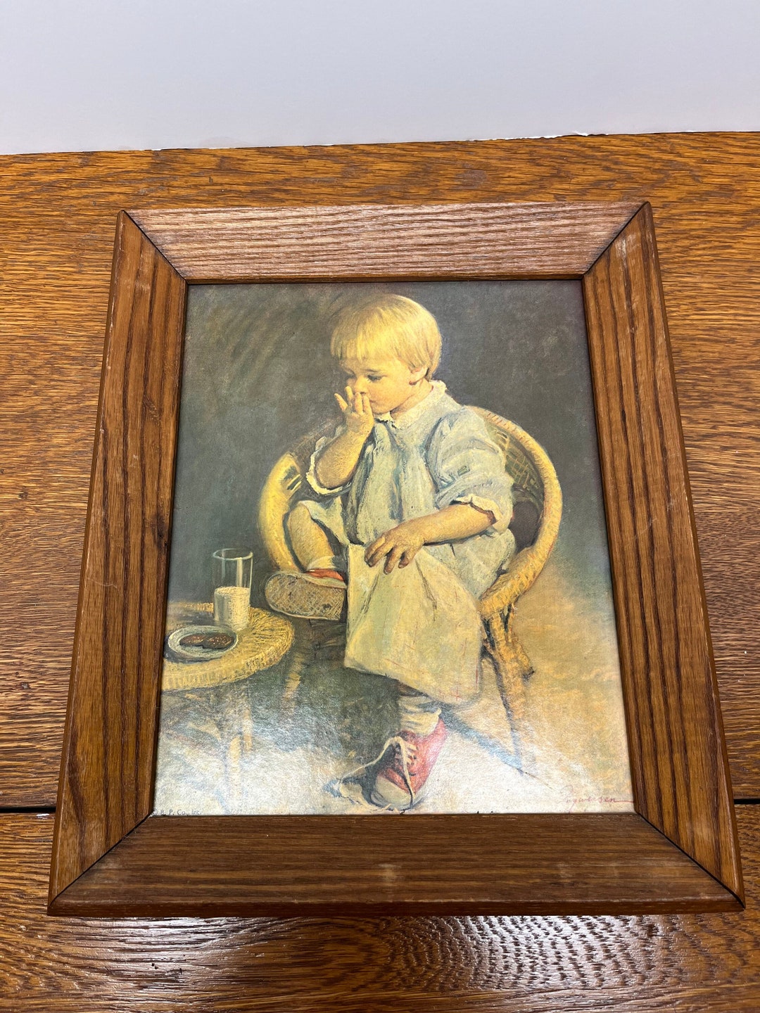 Vintage James Ingwersen Print Little Girl With Cookies and Milk ...