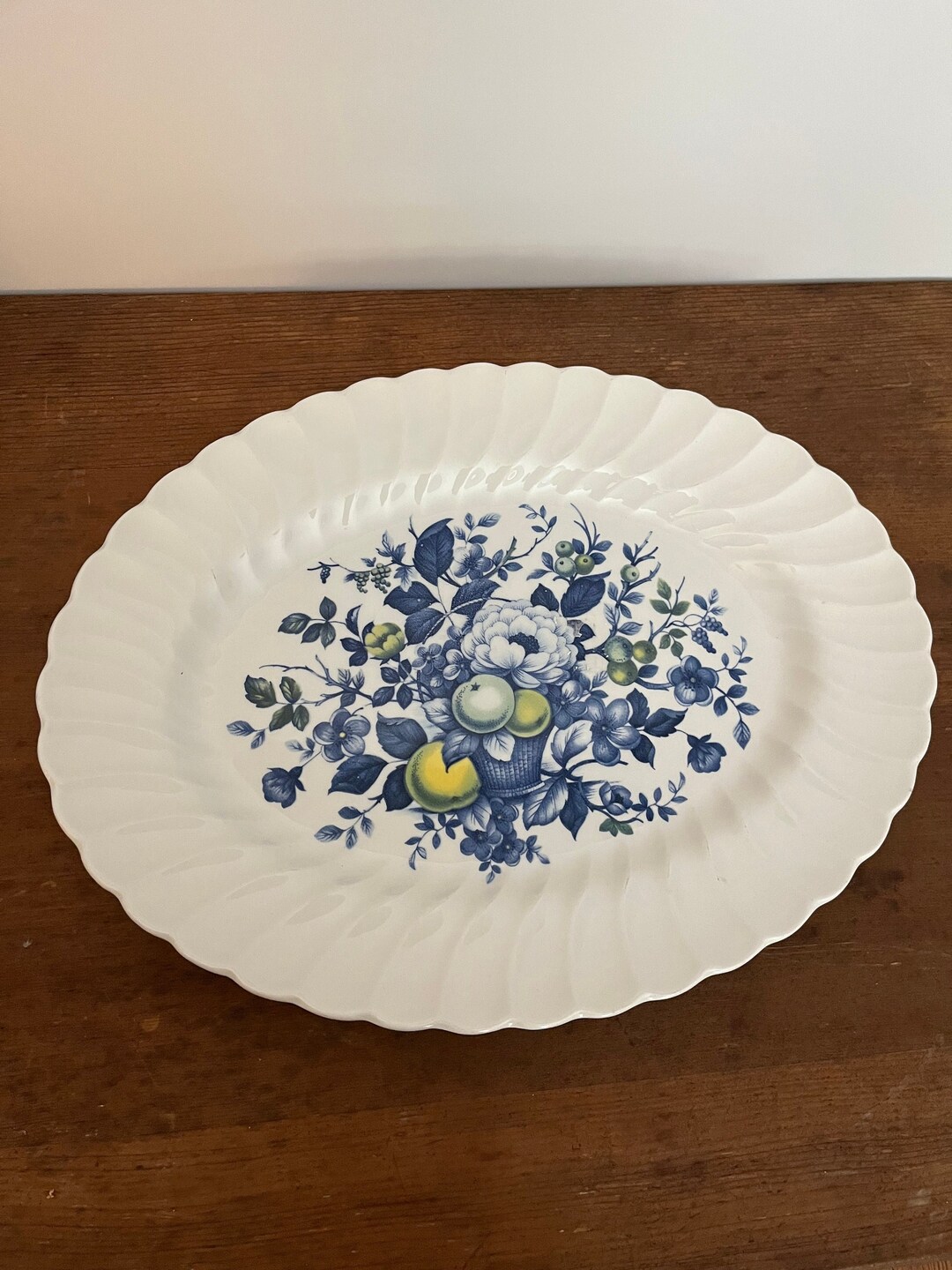 Myott Blue and White Floral Platter Claremont Ironstoneware - Etsy