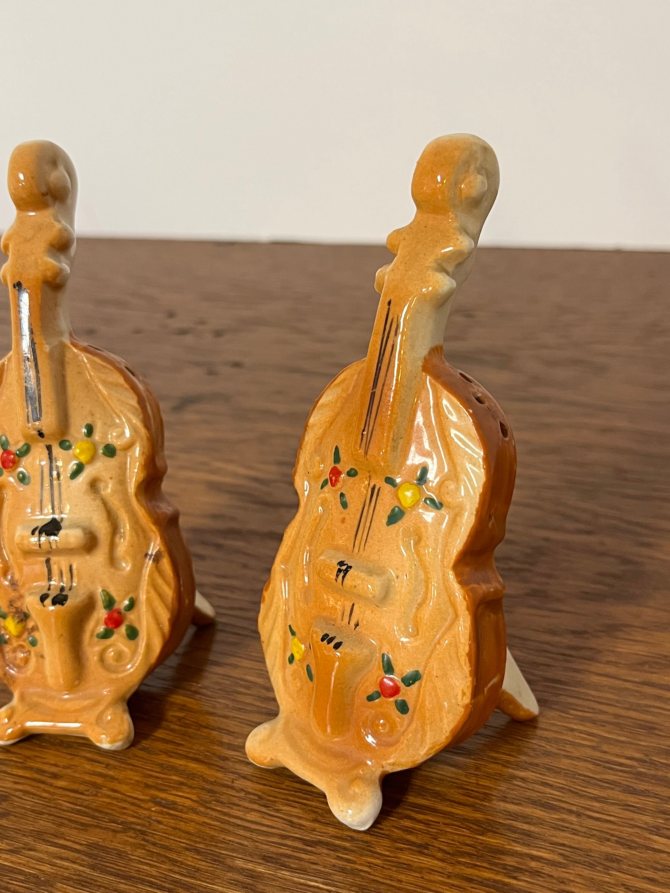 Vintage Salt and Pepper Shakers Violin Viola Cello Musical Instrument ...