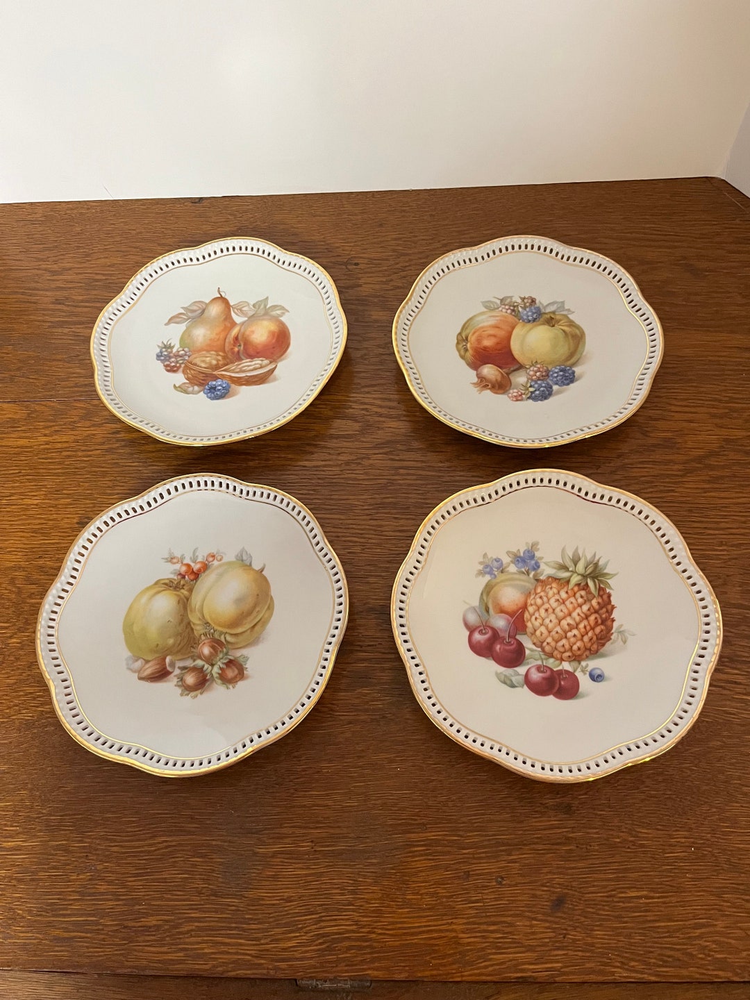 Vintage Set of 4 Fruit Plates Schumann Arzberg Germany Dessert Salad ...