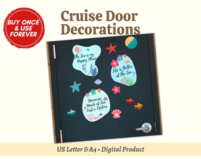 Cruise Door Decor Bundle, Printable PDF Template of Cruise Door Signs ...