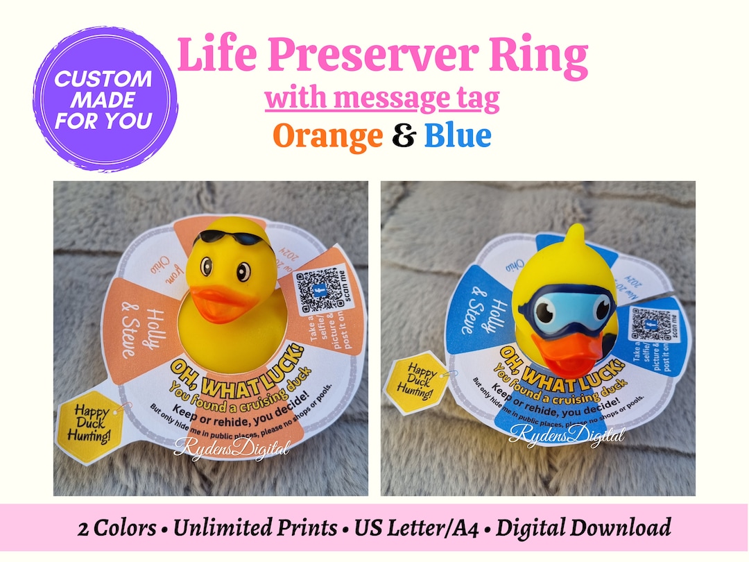 Custom Life Preserver Ring Cruising Ducks Tags With Celebration Tag, No ...