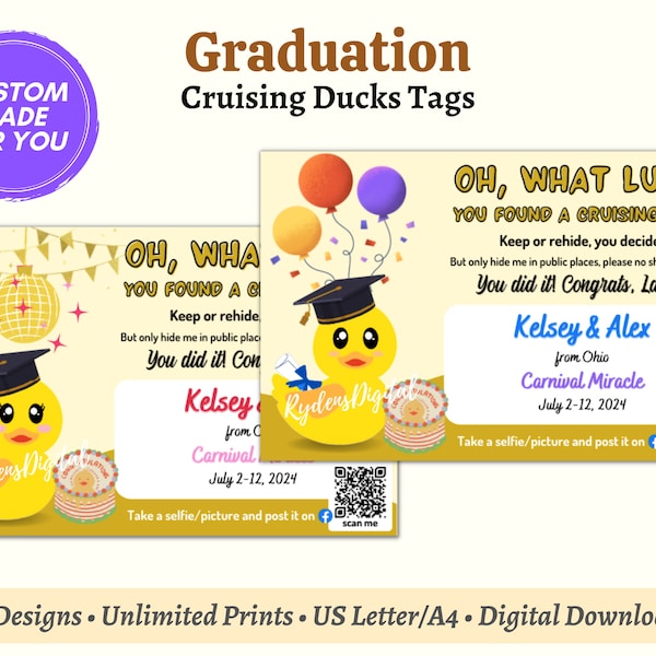 Graduation Duck Tag - Etsy