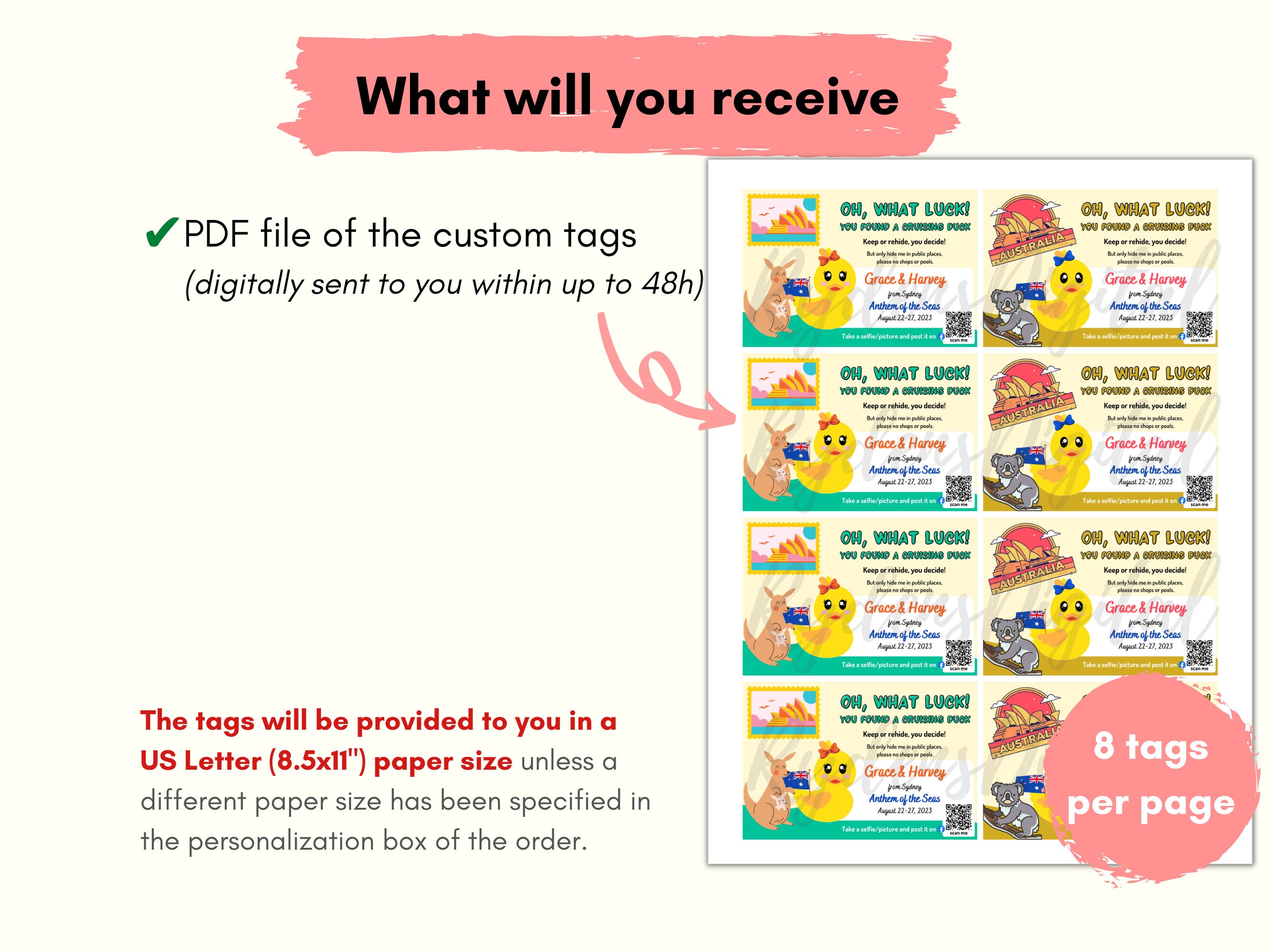 Personalized Australian Cruising Duck Tags With Elements of - Etsy