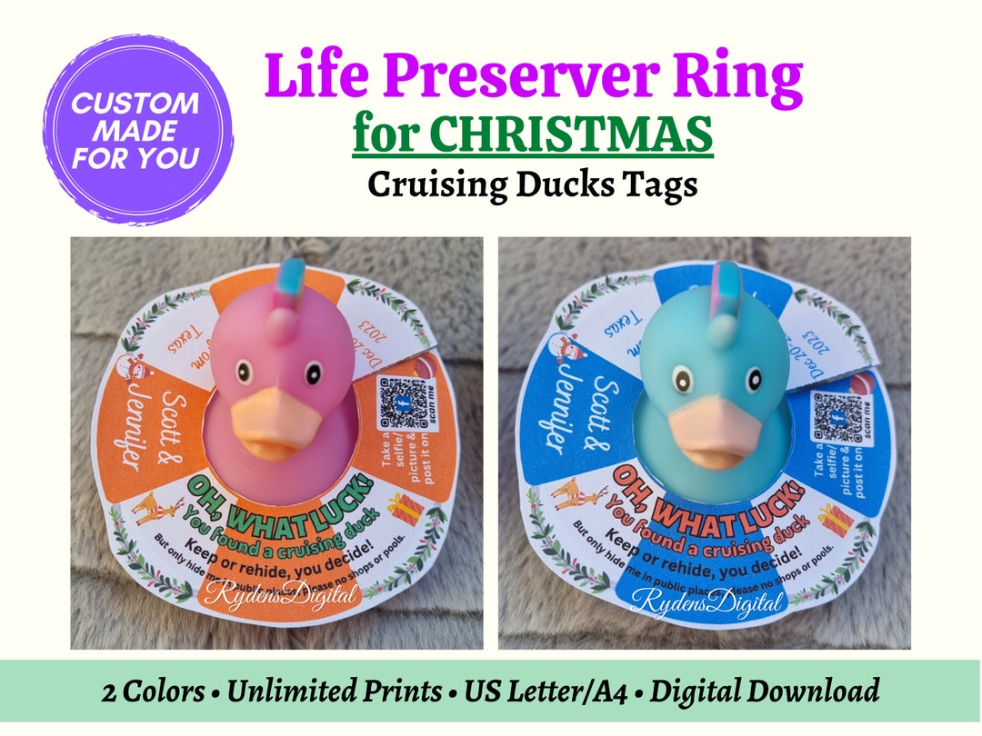 Custom Christmas Life Preserver Ring Cruising Duck Tags - Etsy