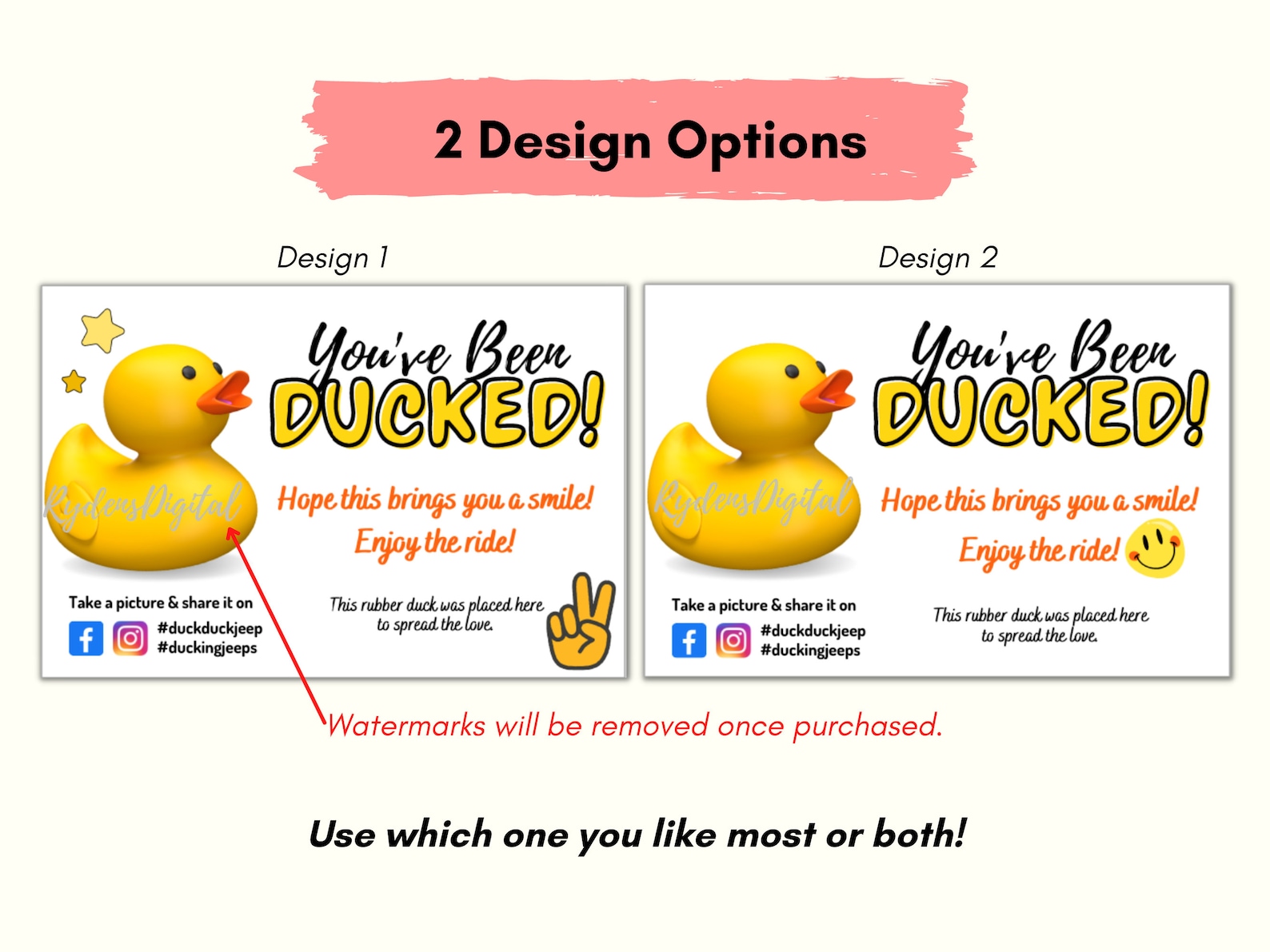 Printable You've Been Ducked Tag, Duck Duck Tag, Ducking Tags, PDF ...