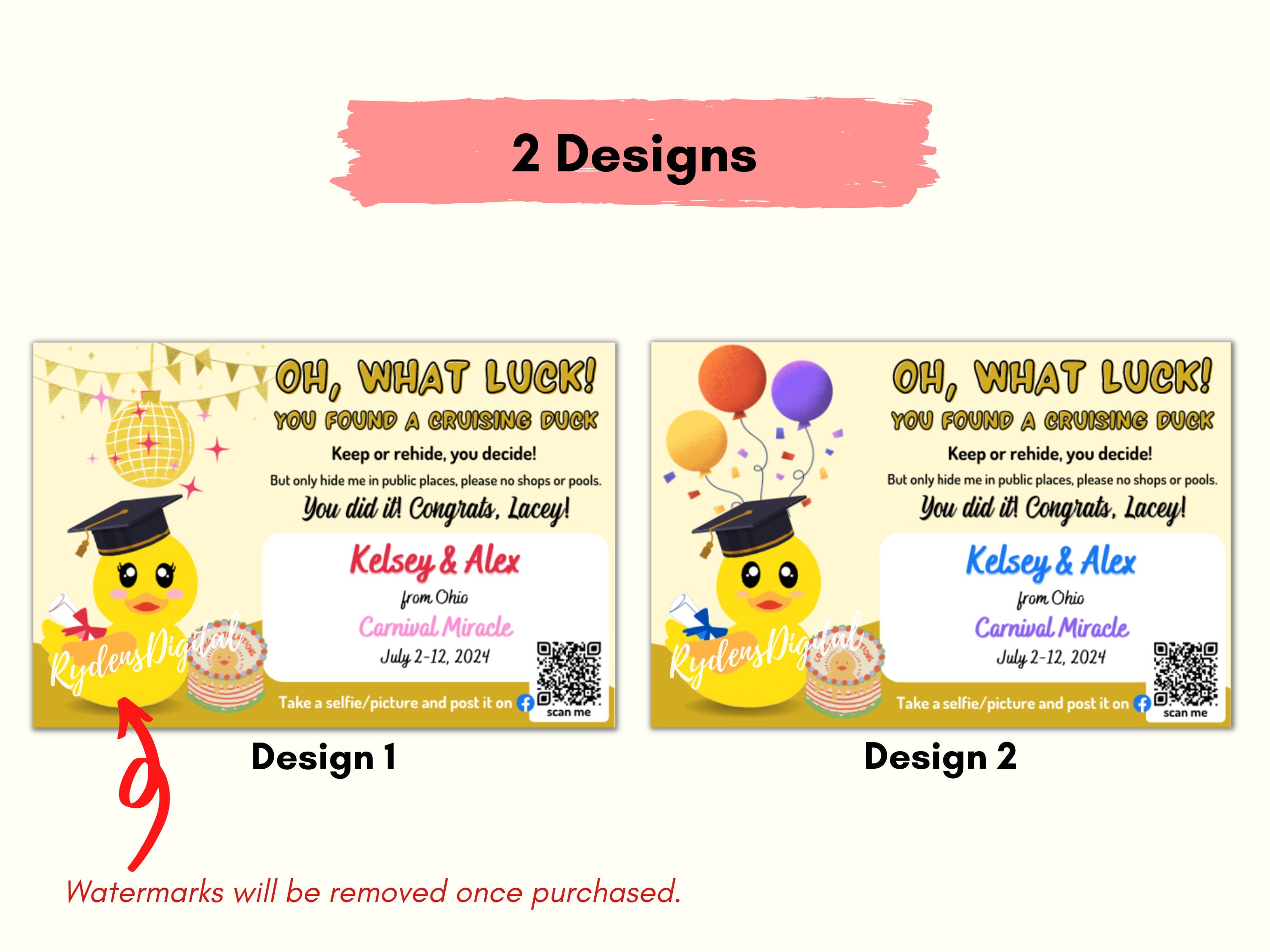 Graduation Cruising Duck Tags Customized With Your Cruise - Etsy