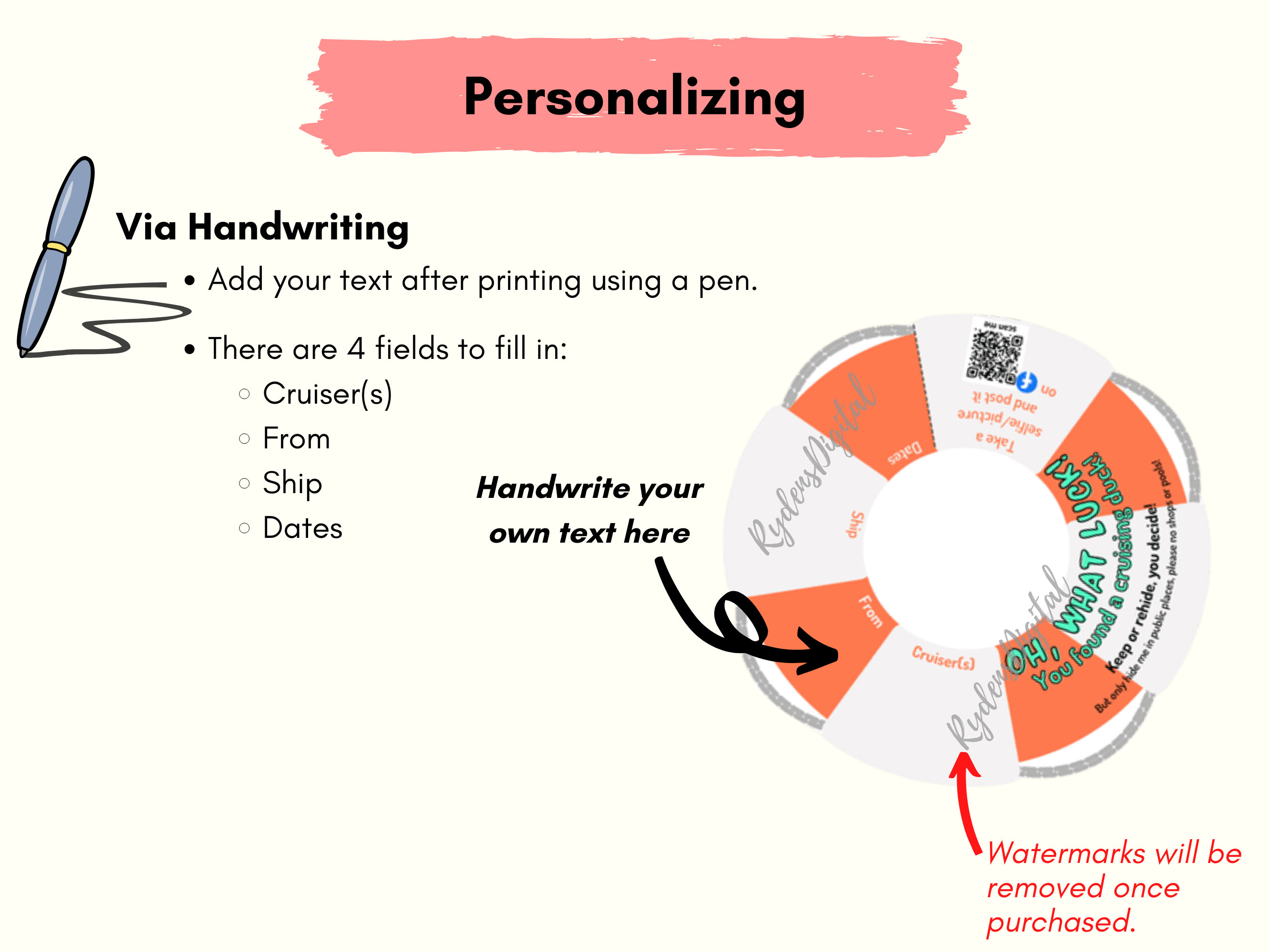 Printable Life Preserver Cruising Duck Tag, No String/band Needed ...