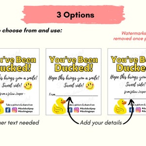 You've Been Ducked Printable Duck Tags, Duck Duck Tags for Rubber Ducks ...