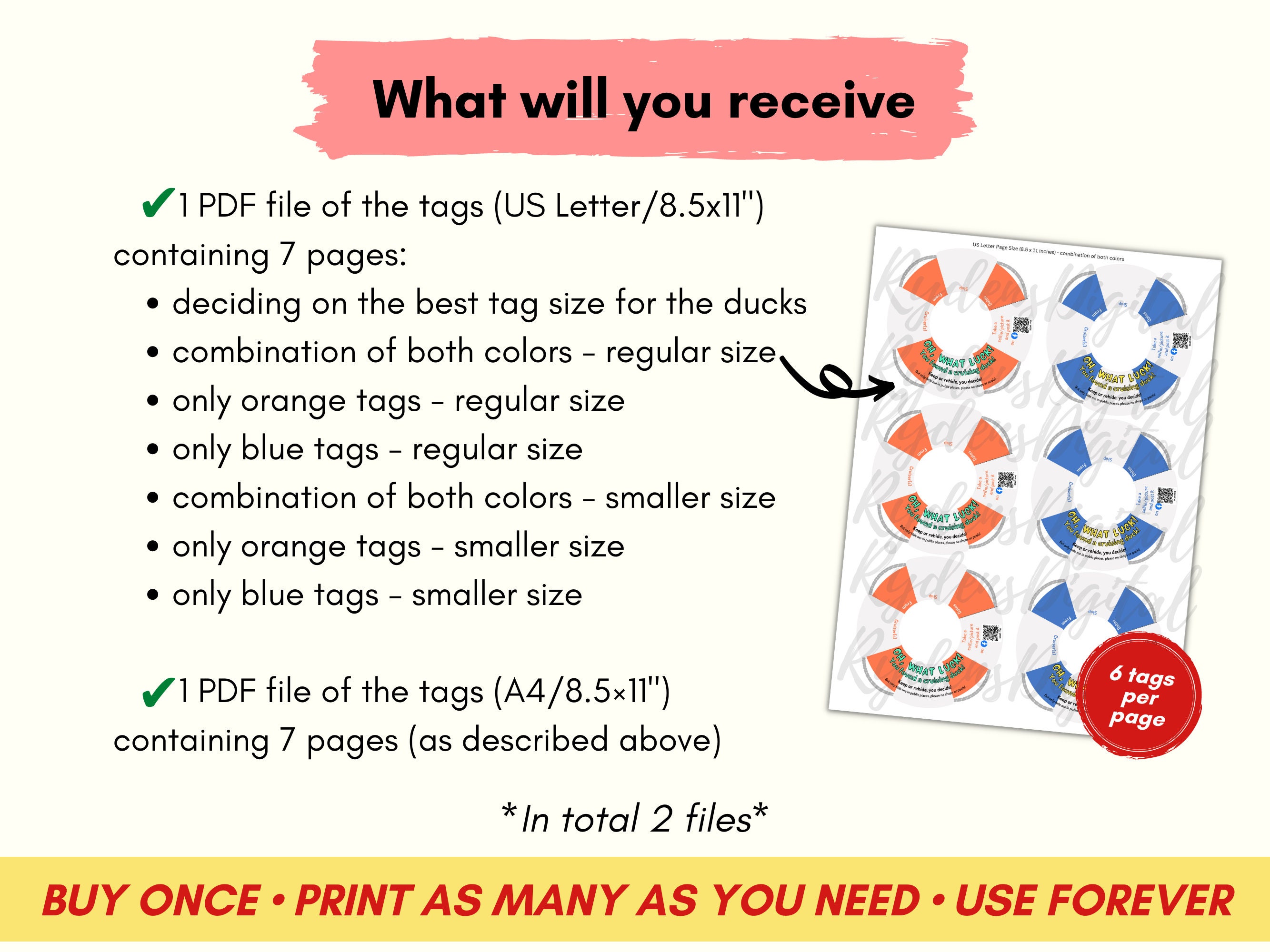 Printable Life Preserver Cruising Duck Tag, No String/band Needed ...