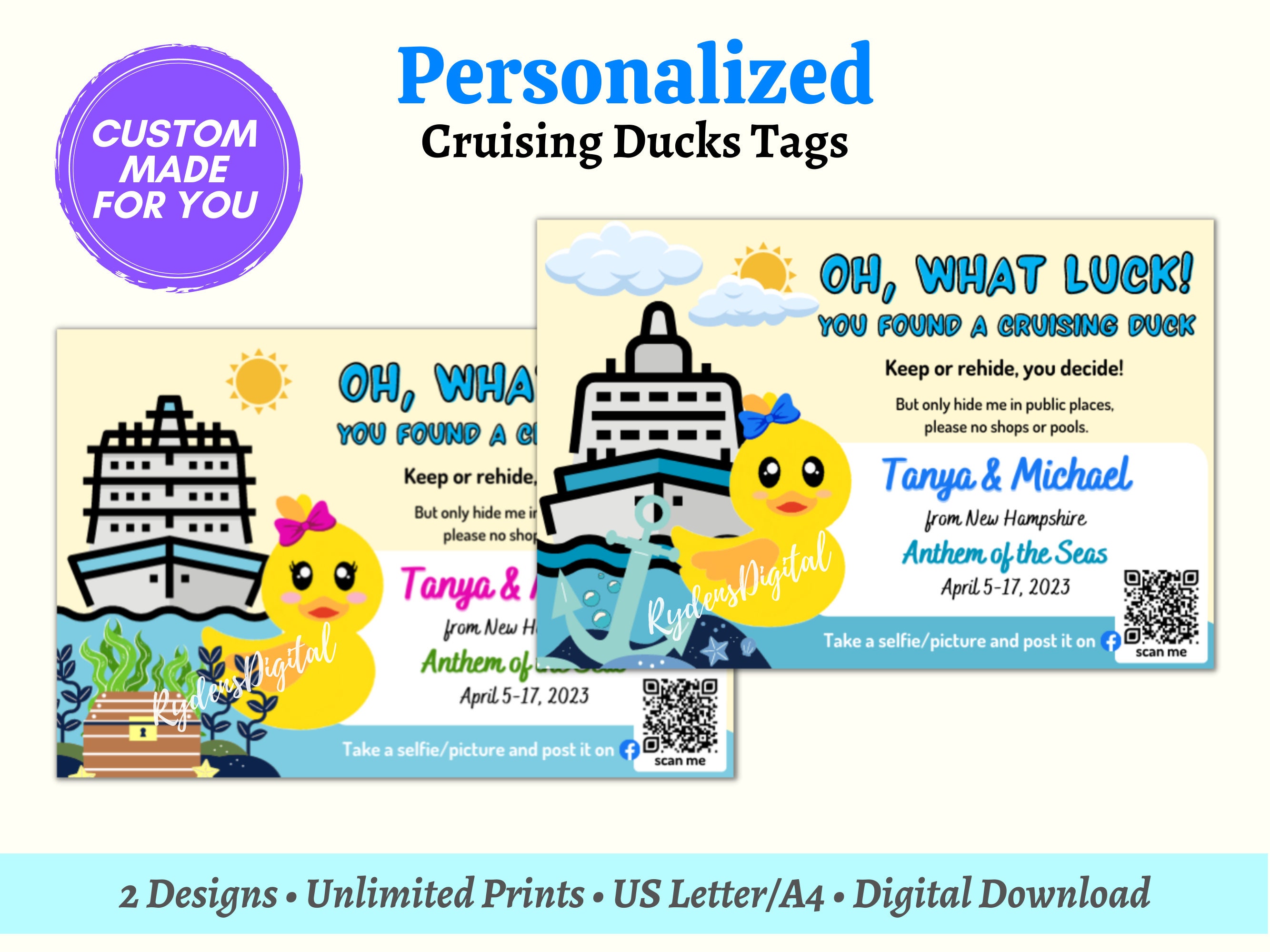 Customized Cruising Duck Tag, Personalized With Your Cruise Details ...