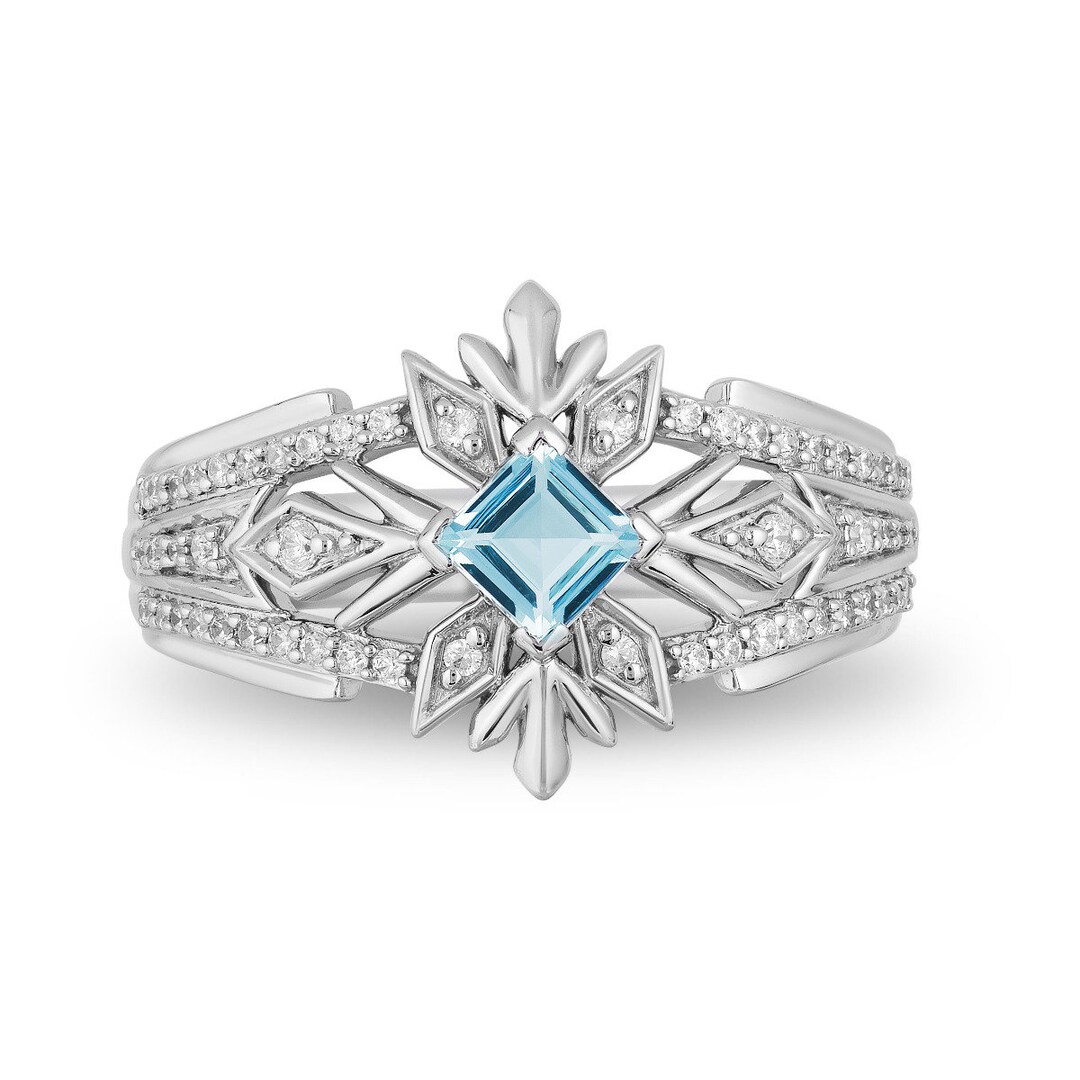 Enchanted Disney Elsa Ring With 1/4 Carat TW of Diamonds in 925 Sterling Silver Anniversary Ring ...