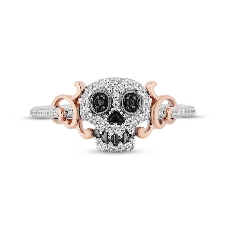 Disney Treasures Coco Black & White Diamond Sugar Skull Ring - Etsy