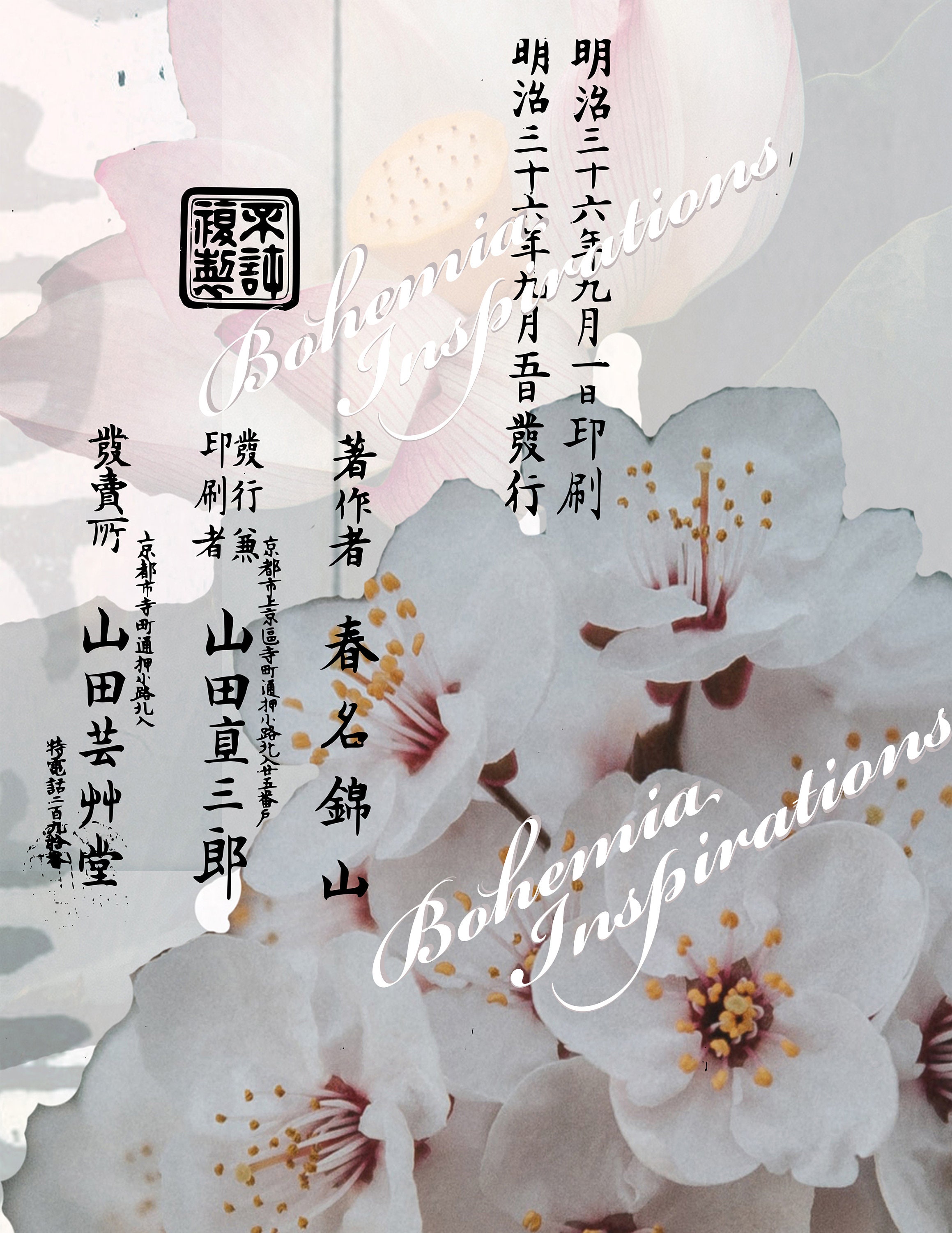 5 Tokyo & Roses Printable Pages Vintage Japanese Script Scrapbook Junk ...
