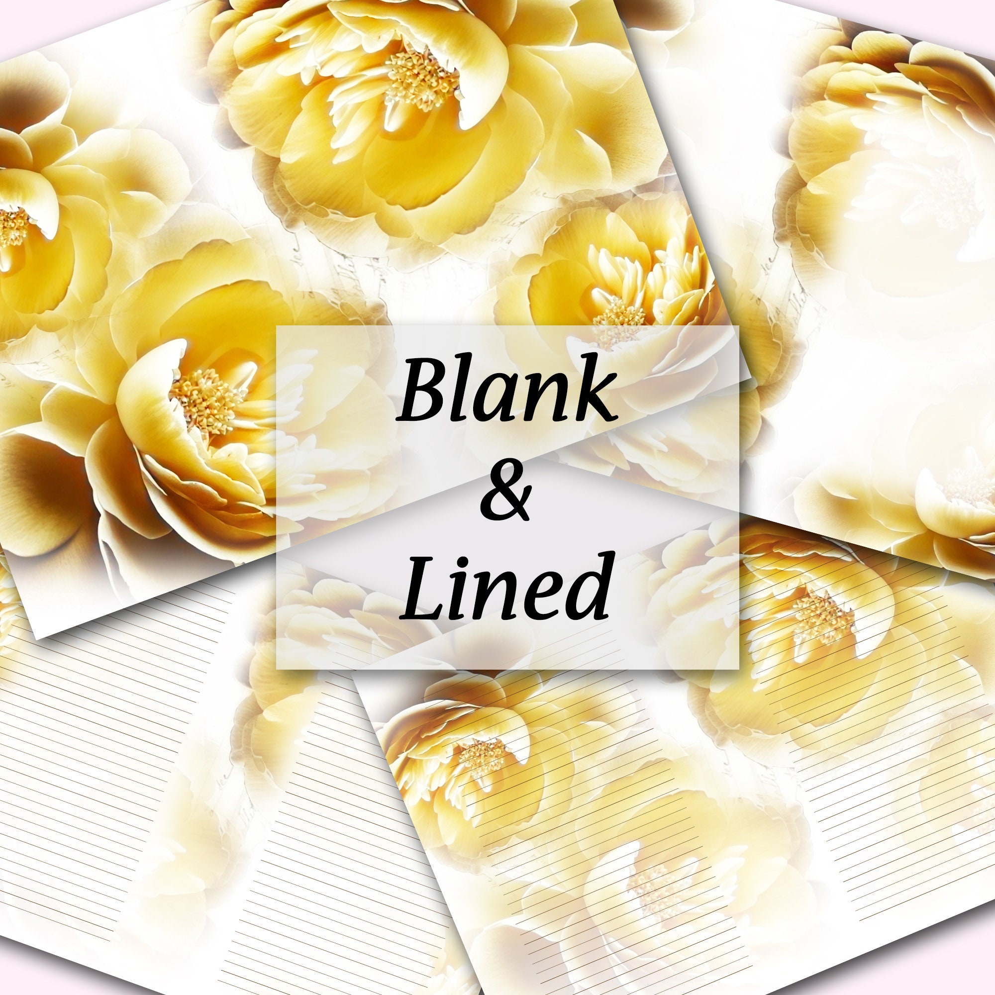 16 Printable Floral Signature Pages Blank Lined Bullet Junk Art Journal ...