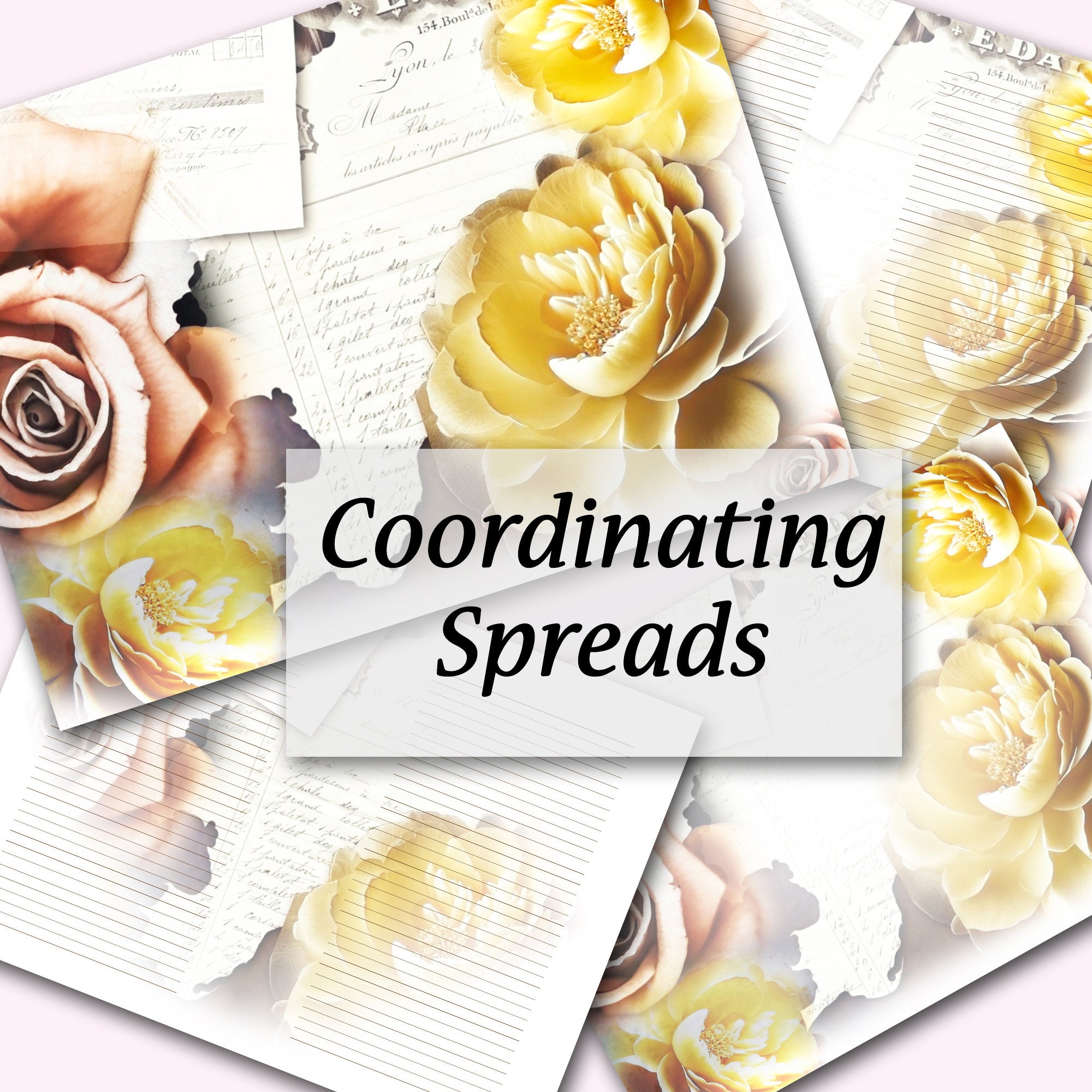 16 Printable Floral Signature Pages Blank Lined Bullet Junk Art Journal ...