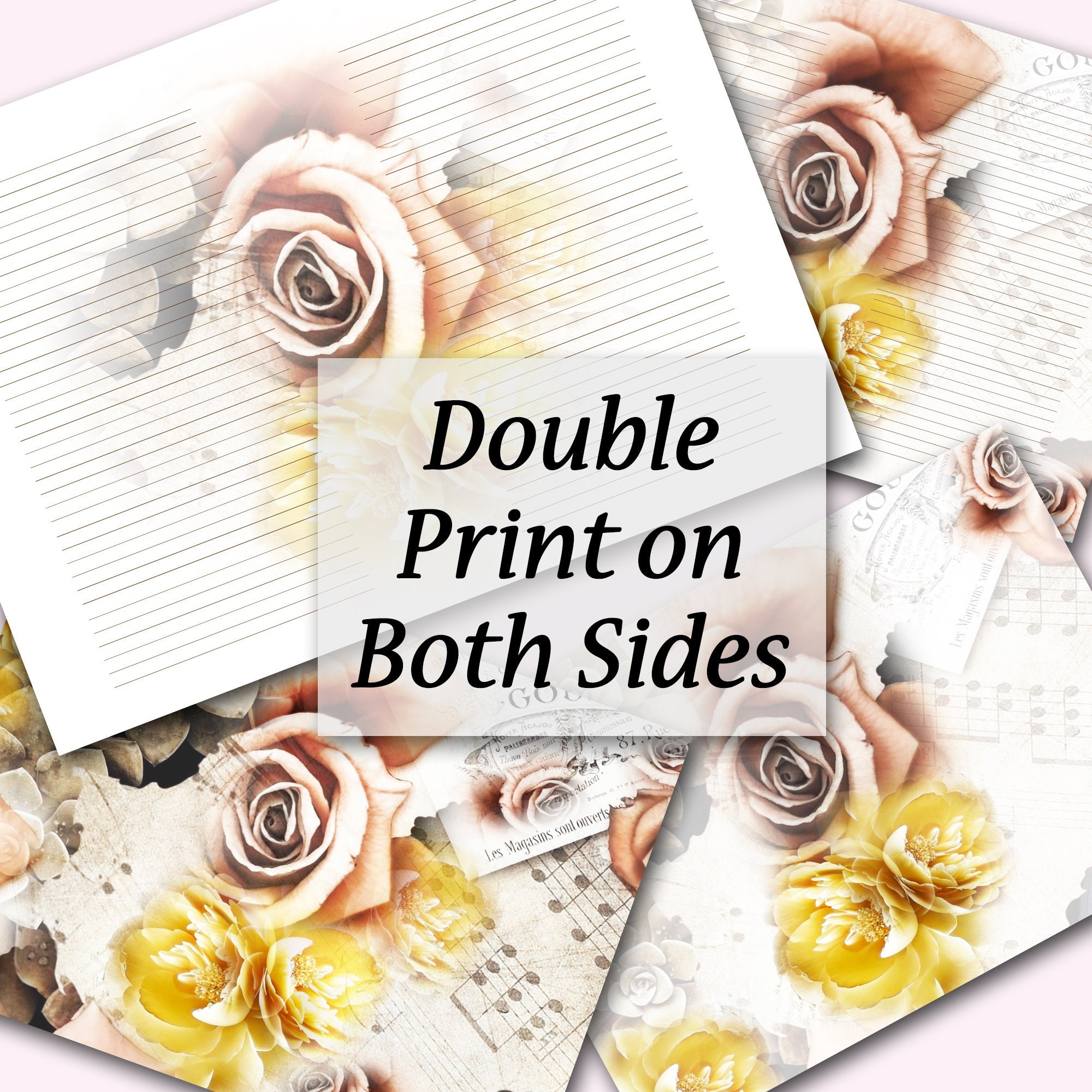 16 Printable Floral Signature Pages Blank Lined Bullet Junk Art Journal ...