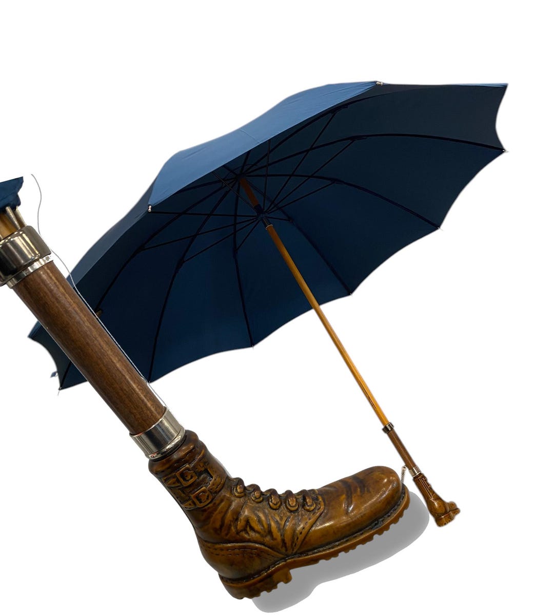 Classic Umbrella With Wood Effect Fiberglass Handle, 10 Ribs ...