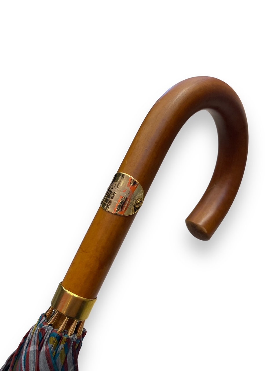 Umbrella With Handle in Malacca Cane, Resinated Cotton Fabric ...