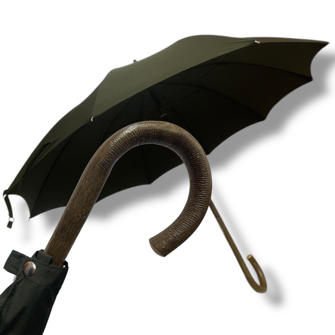 Olive Wood Umbrella With 10 Ribs, Handcrafted by Domizio Umbrellas ...