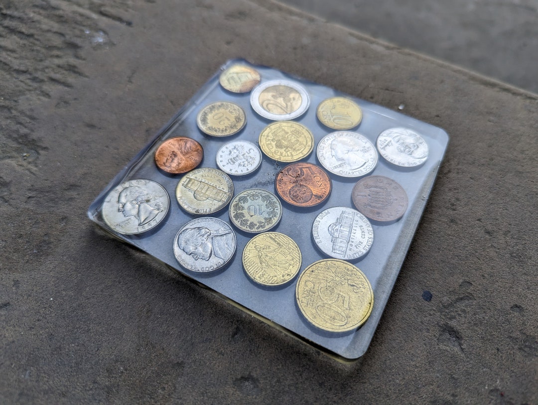 Custom Epoxy Coin Coaster - Etsy