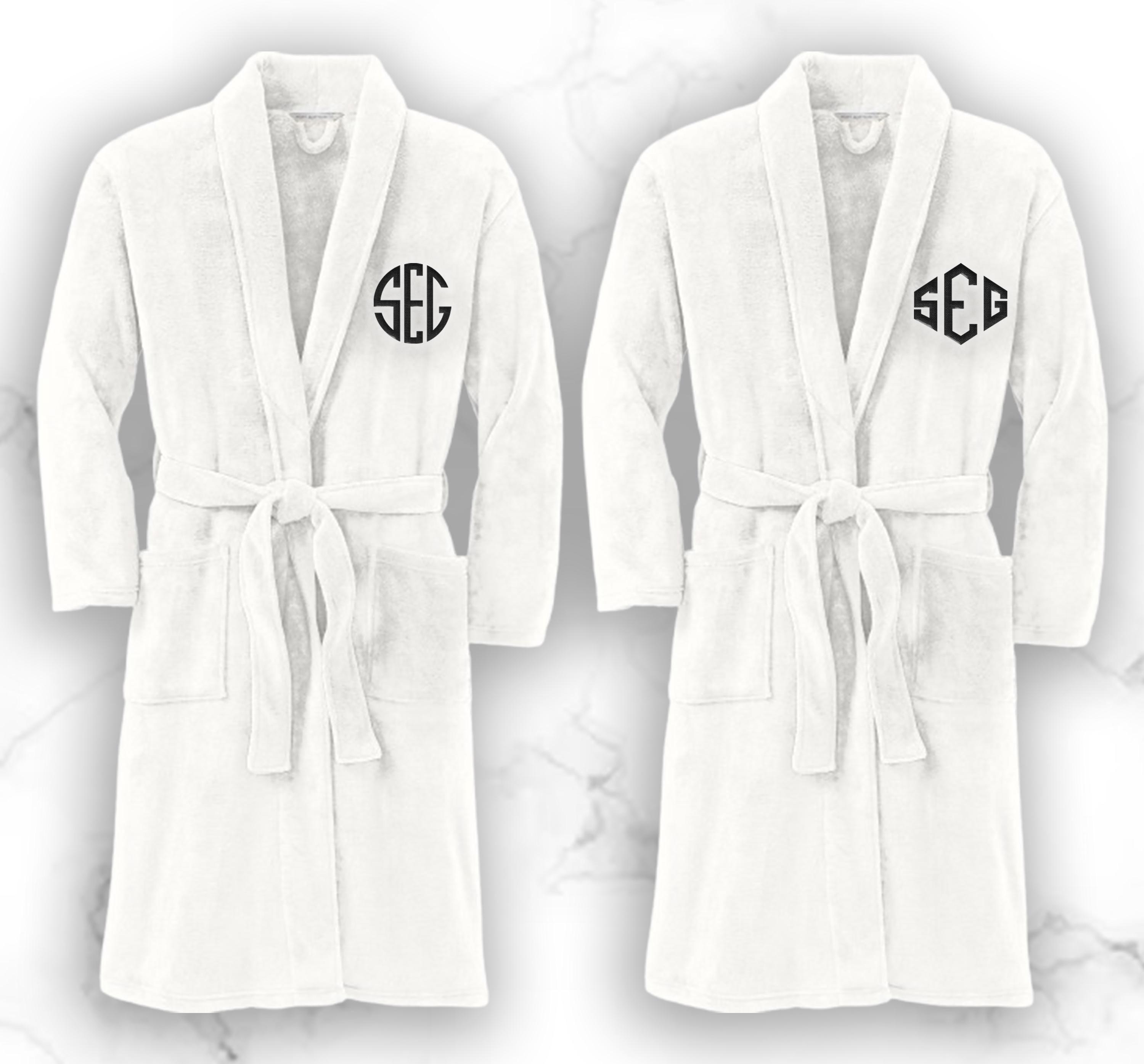 Personalized Plush Bathrobe | Custom Embroidered Unisex Robe With ...