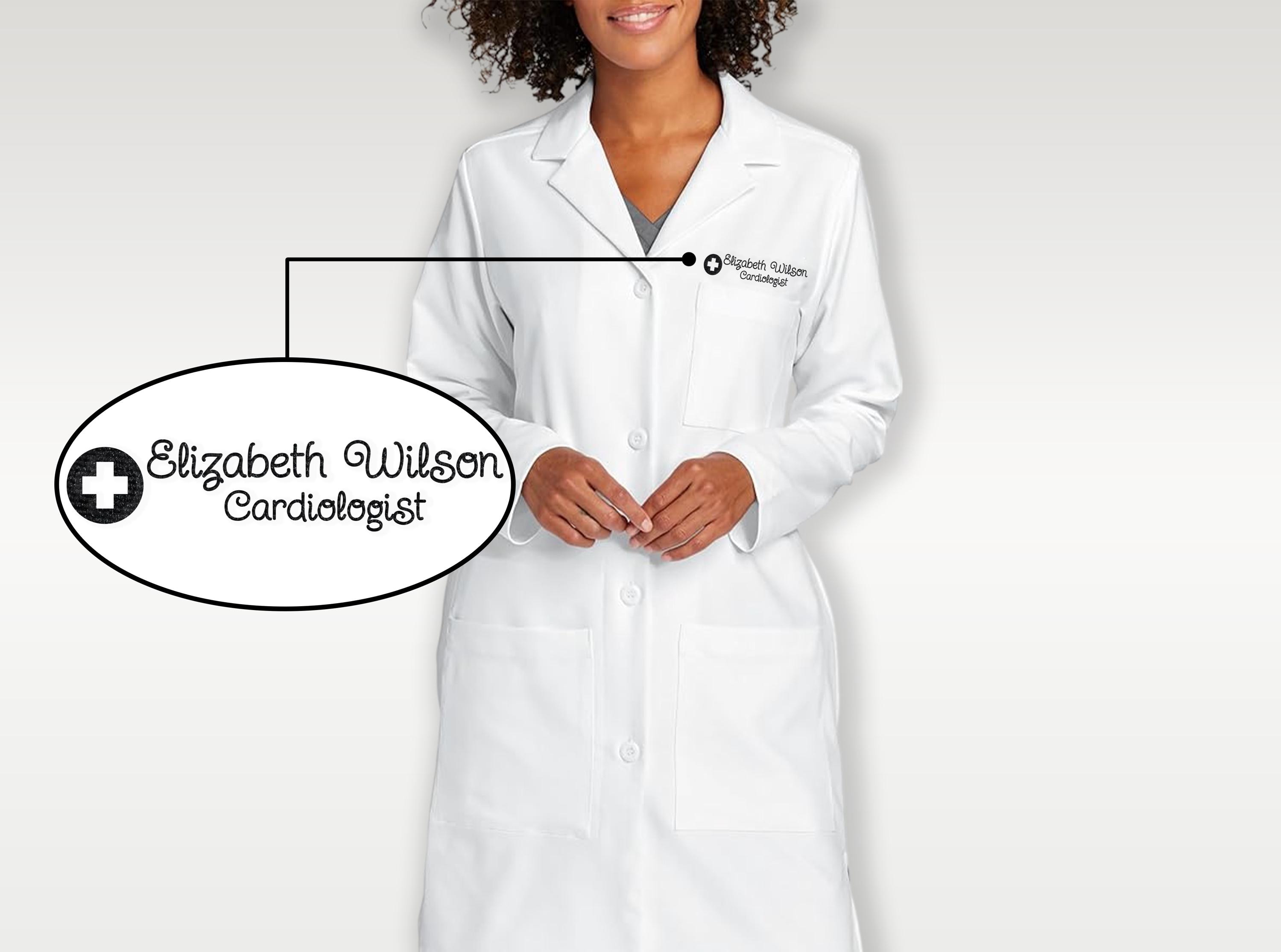 Personalized Embroidered Lab Coat for Women | Custom Medical Coat ...