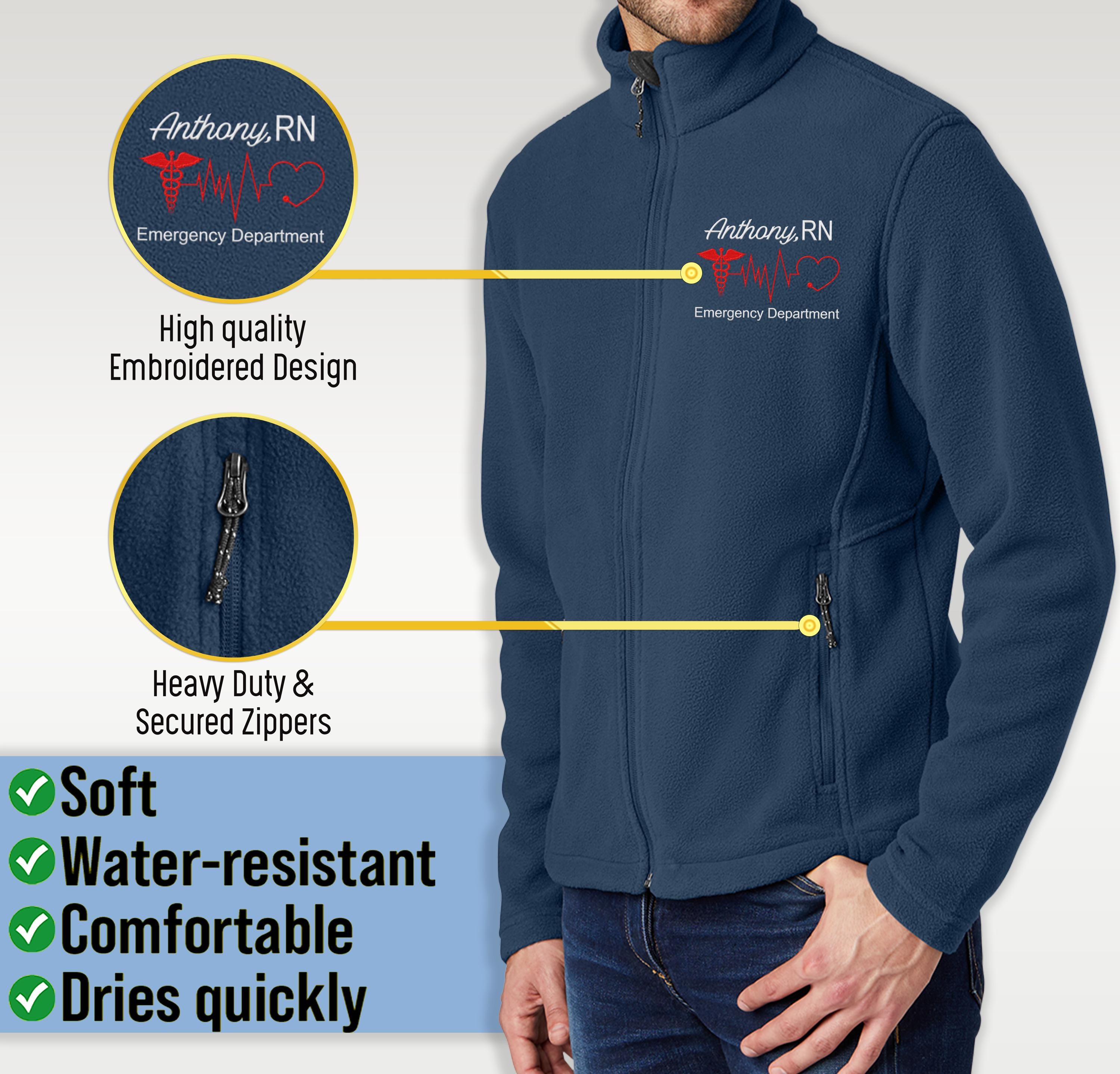 Custom Embroidered Medical Assistant Jacket, Personalized Mens Value ...