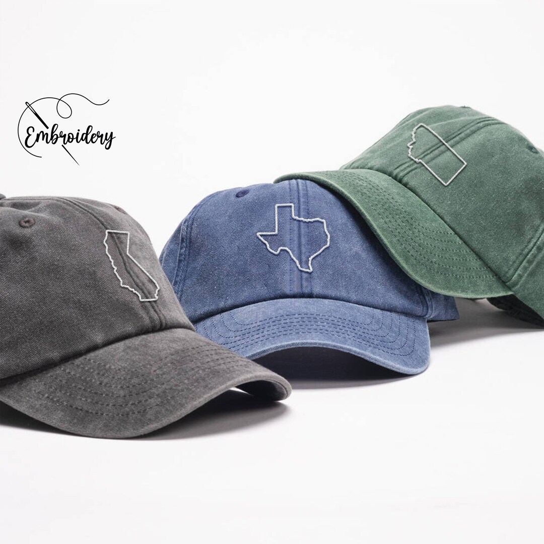 Custom State Embroidered Hat Embroidered State of USA Hat - Etsy